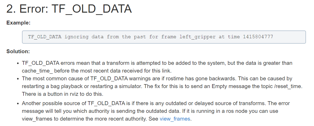 Ros回播bag数据时出现TF_OLD_DATA ignoring data...错误的处理_ros2 tf old data ignoring data-CSDN博客