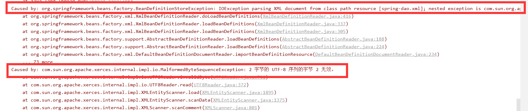 Failed To Import Bean Definitions From Url Location Classpathspring Daoxml Csdn博客