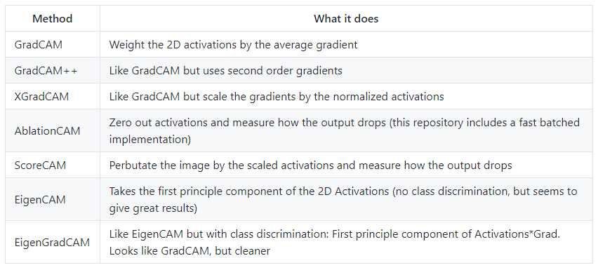 Class Activation Map methods implemented in Pytorch_transformer class ...