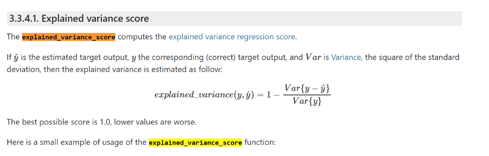 回归评估+解释方差分_variance score-CSDN博客