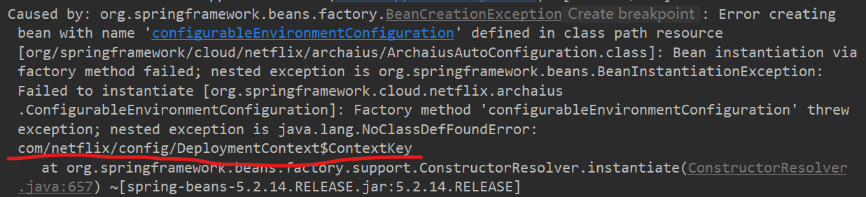 Caused by: java.lang.ClassNotFoundException: com.netflix.config.DeploymentContext$ContextKey ...
