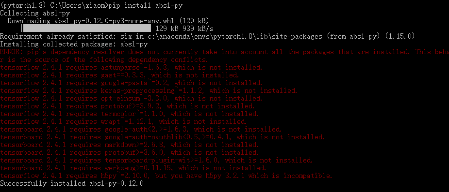 ModuleNotFoundError: No module named ‘absl‘_modulenotfounderror: no module named 'absl-CSDN博客