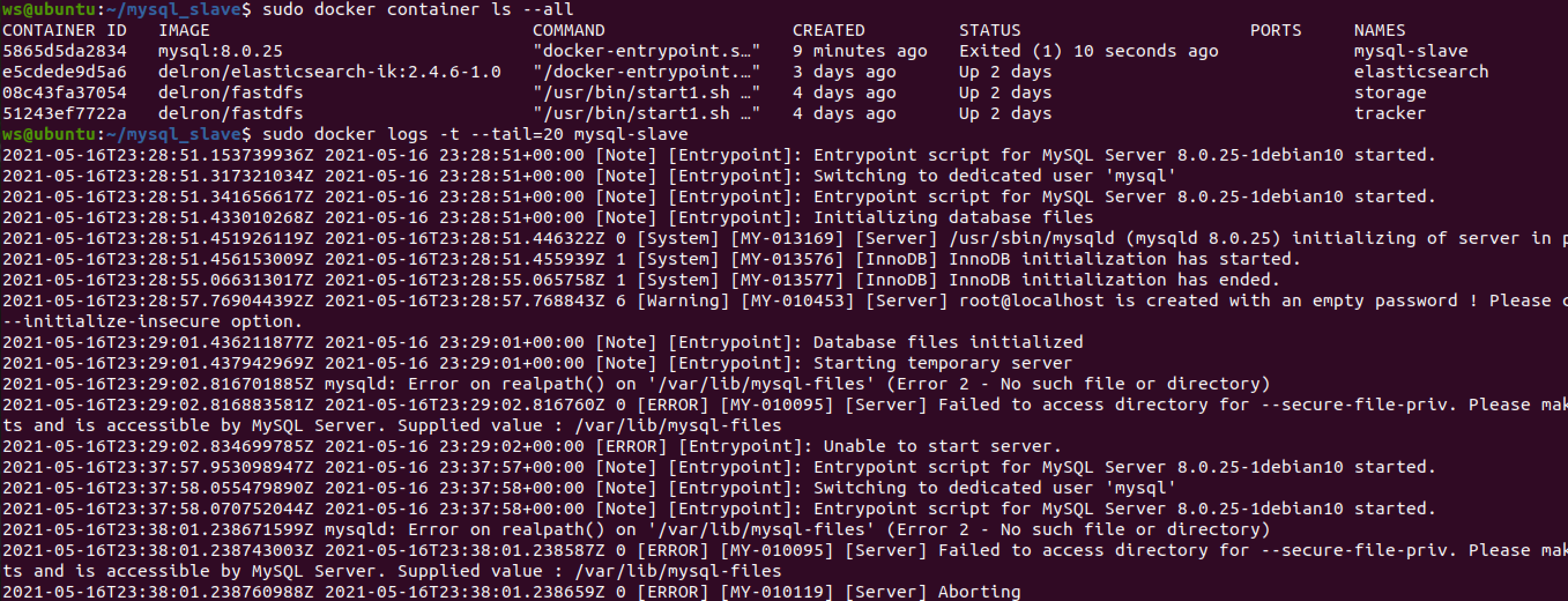 解决mysqld: ‘/var/lib/mysql-files‘ (Error 2..._docker 安装mysql 提示mysql-files-CSDN博客
