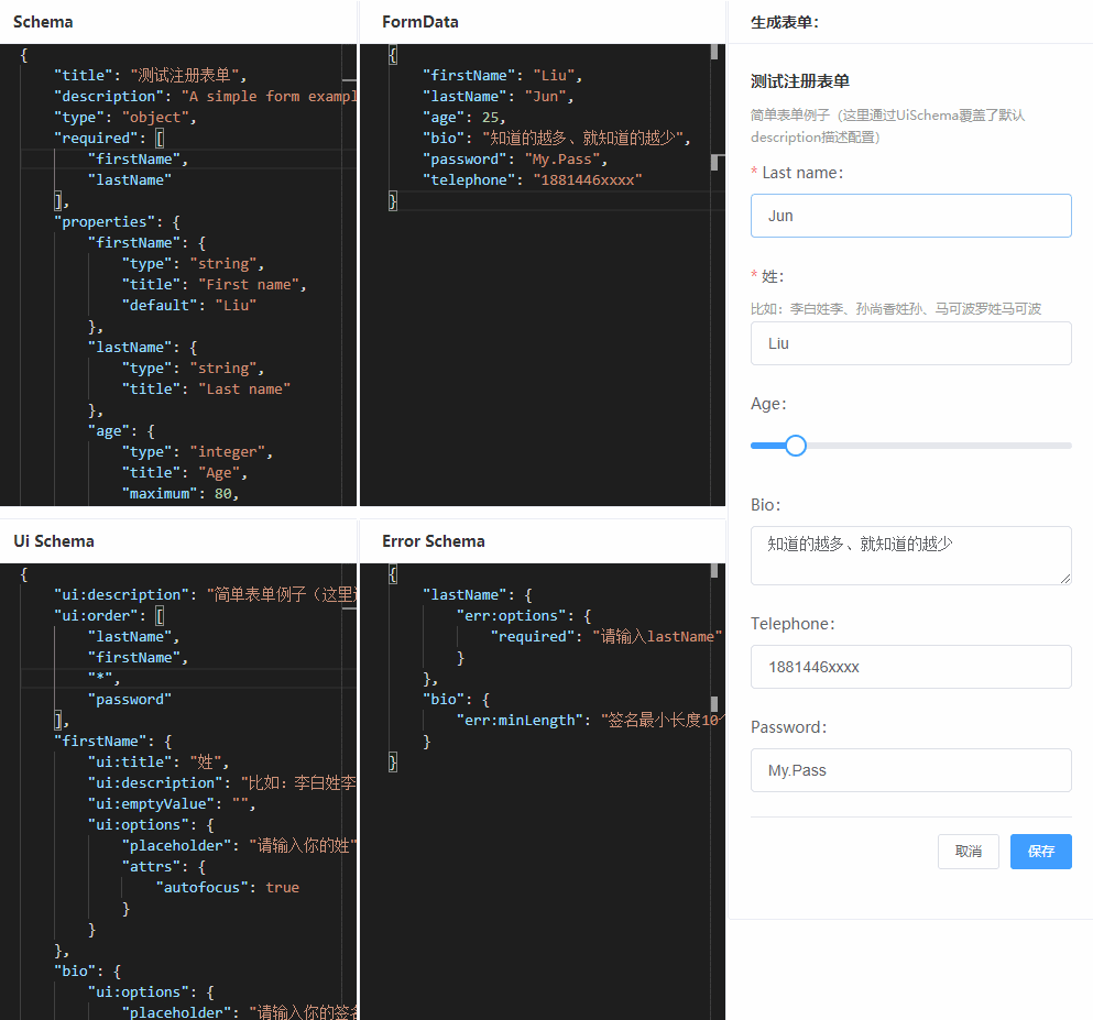 Vue JSON Schema 