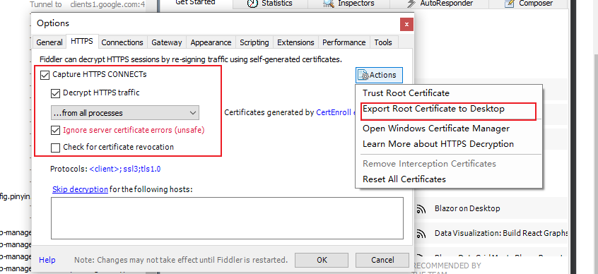 Fiddler抓取如何解决Tunnel to 443_fiddler tunnel to-CSDN博客