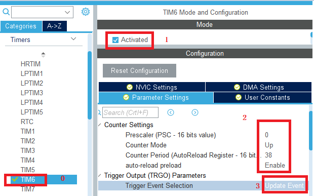 CubeMx配置STM32H750VBxxDAC输出正弦波（DAC+TIM6+DMA)_cubemx配置dac双通道输出电压和任意波形-CSDN博客