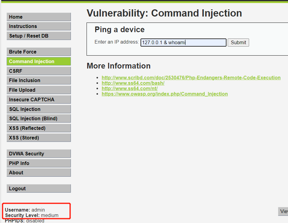 DVWA—【命令执行】全级别_dvwa high-CSDN博客