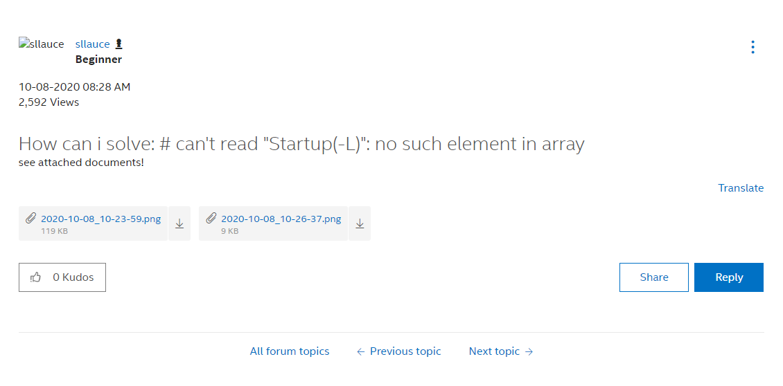 # can‘t read “Startup(-L)“: no such element in array # Load canceled_can't read "startup(-l ...