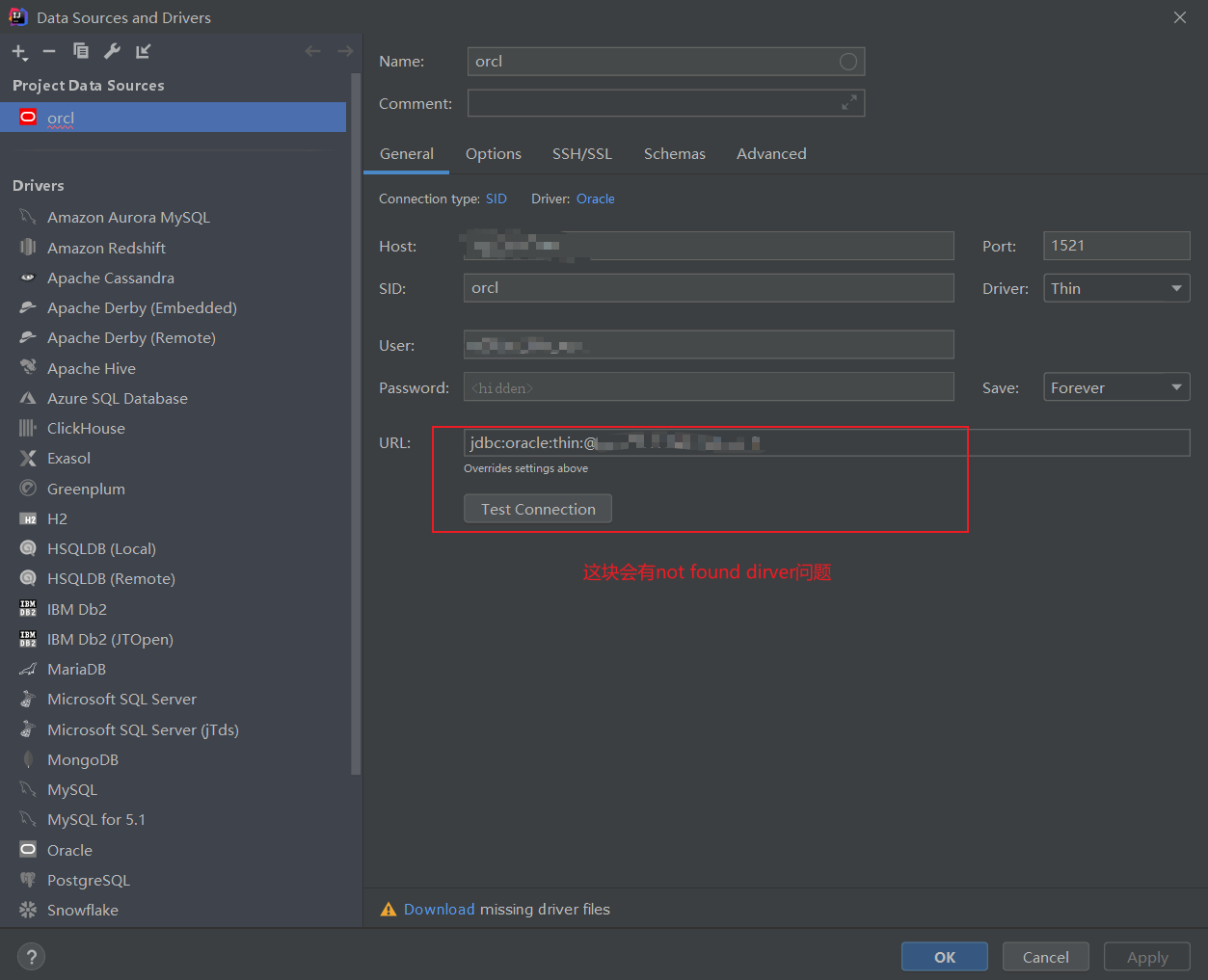 解决idea连接orcal或者mysql数据库缺少驱动_idea连接oracle数据库没有驱动-CSDN博客
