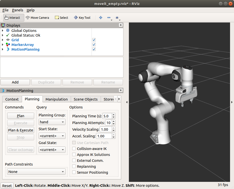 MoveIt 教程【2】——MoveIt Quickstart in Rviz_moveit官方教程-CSDN博客