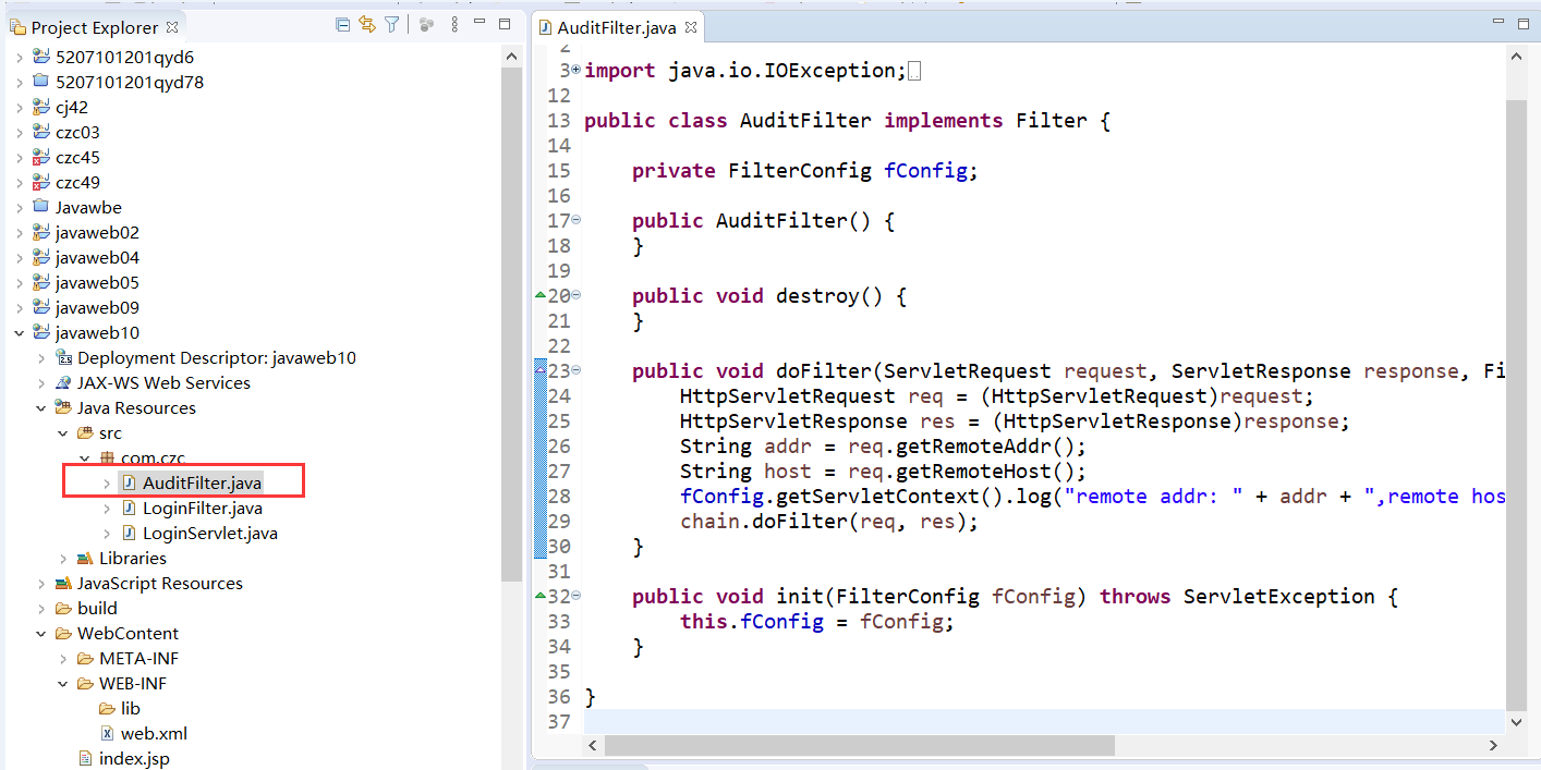 javaweb: 1．编写一个过滤器审计用户对资源的访问_编写一个过滤器审计用户对资源的访问。 步骤1:该过滤器实现的功能是,当用户访问应-CSDN博客