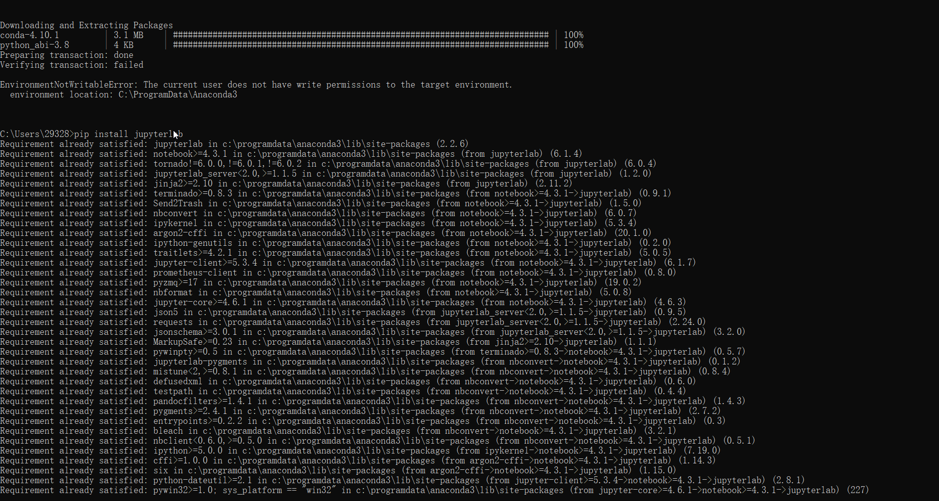 Installing the Jupyter Software_mamba' 不是内部或外部命令,也不是可运行的程序 或批处理文件。-CSDN博客