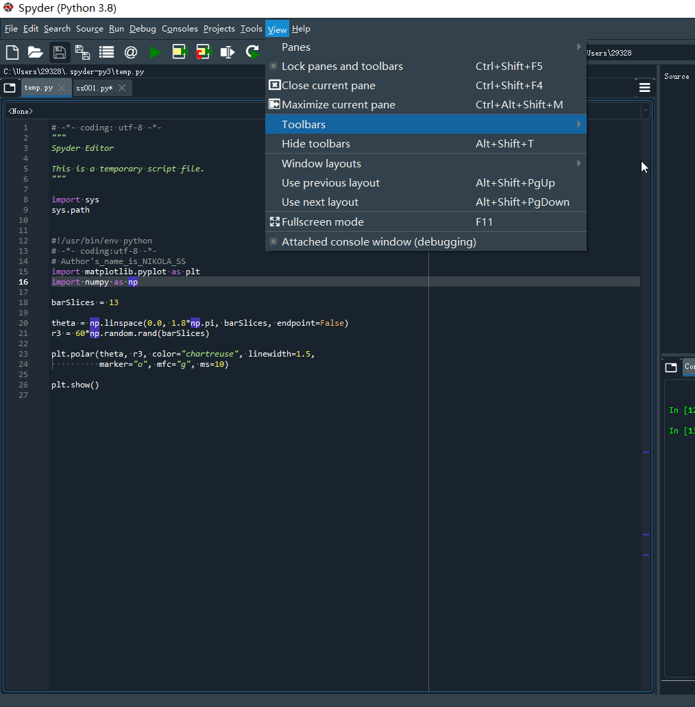 在spyder里面怎么调出变量窗口-恢复默认布局_spyder变量管理器怎么弄出来-CSDN博客