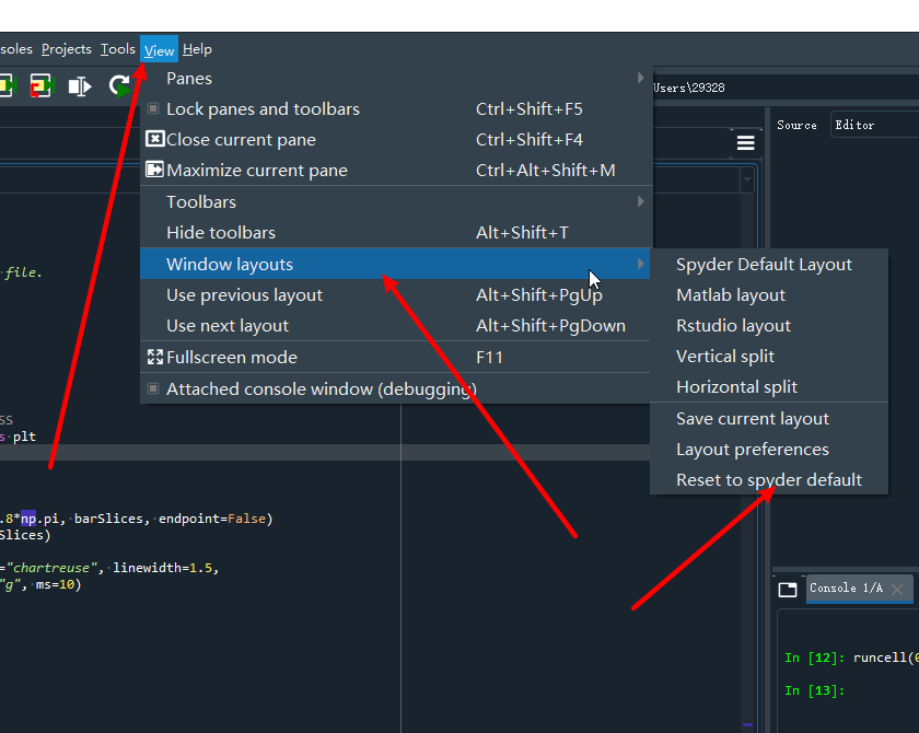 在spyder里面怎么调出变量窗口-恢复默认布局_spyder变量管理器怎么弄出来-CSDN博客