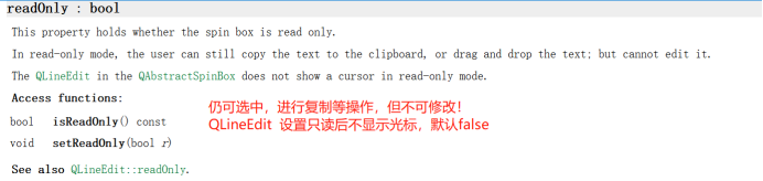 QT 关于控件只读_pyside5 设置qspinbox不可编辑-CSDN博客