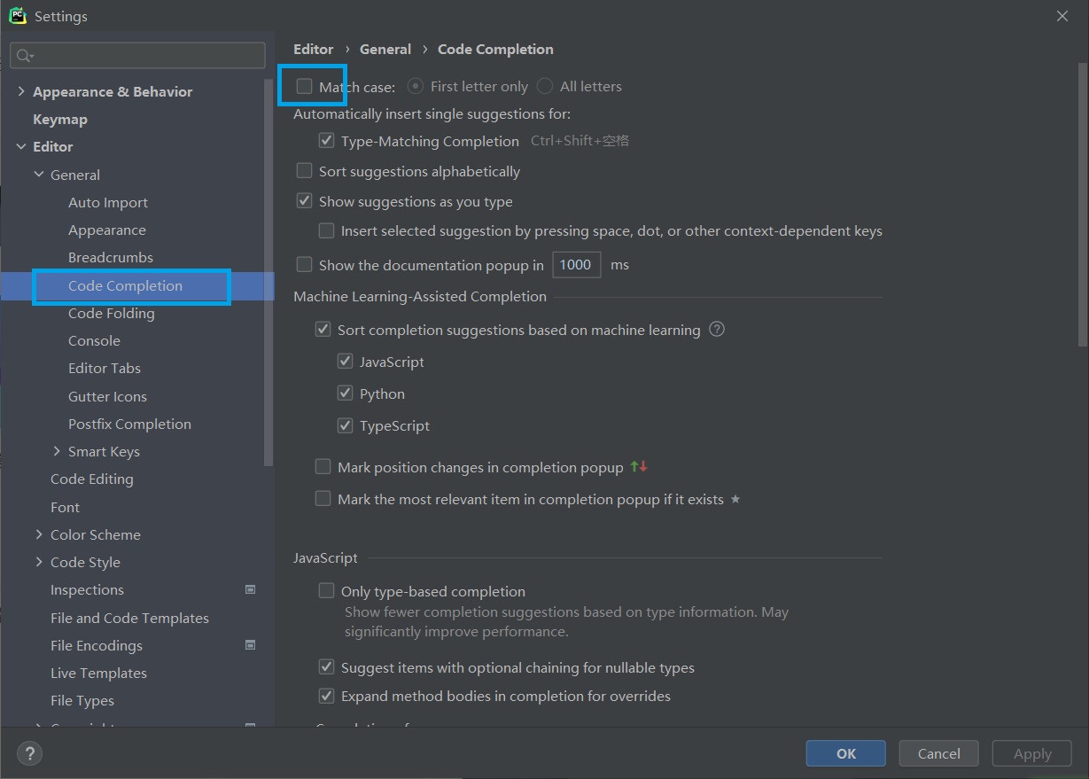 PyCharm 2021.1 最新版如何设置代码提示不区分大小写_pycharm不区分大小写-CSDN博客