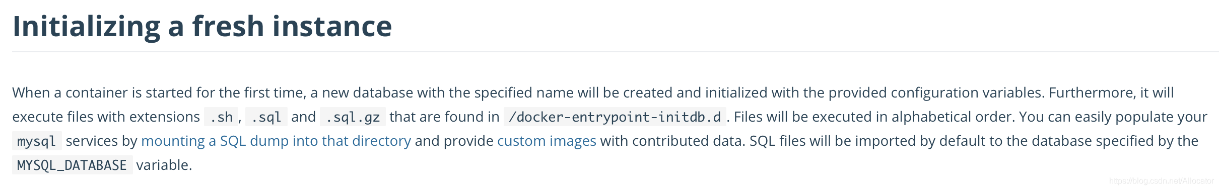 Docker容器启动mysql执行初始化sql脚本实现 Docker Entrypoint Initdb D 会执行几次 Csdn博客
