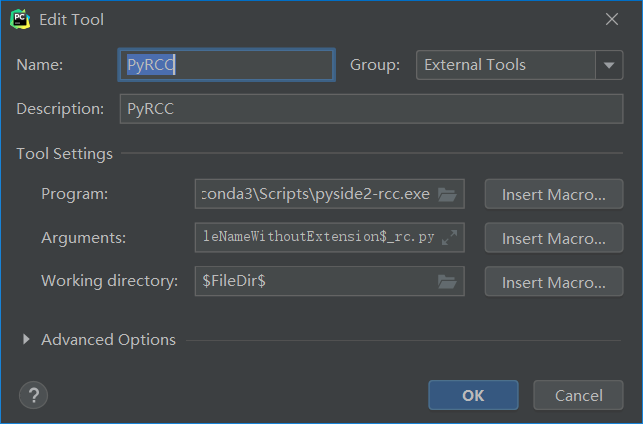 Pyside2：Pycharm中配置 Qt Designer、PyUIC、PyRCC_pycharm配置pyside2的qt designer ...