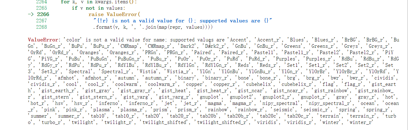 ‘color‘ is not a valid value for name；----ValueError:_valueerror: 'darkener' is not a valid ...
