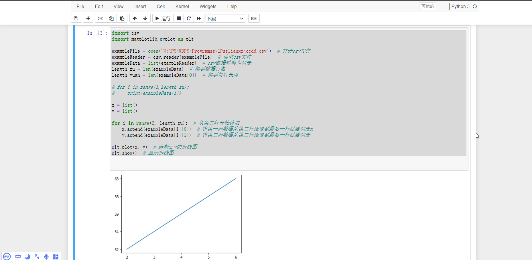 python读取csv文件并绘制折线图--借助jupyter实现plot-show_如何提取csv文件的前20行并画折线图-CSDN博客