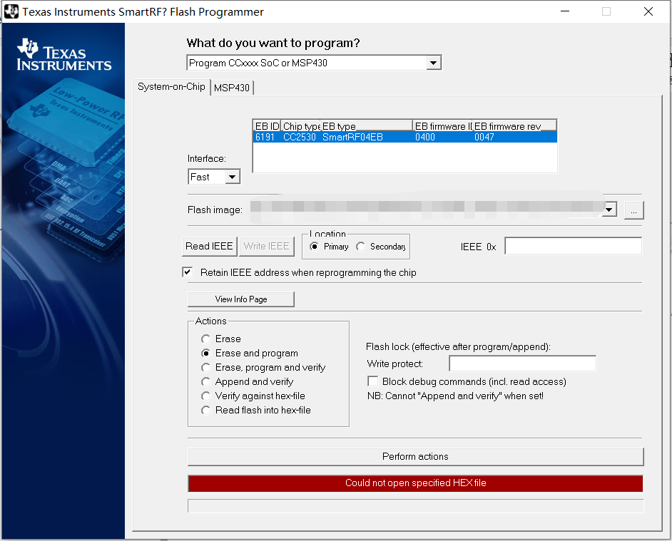 CC2530如何使用IAR编译生成hex文件，使用Flash Programmer烧录提示：Could not open specified HEX file解决办法-CSDN博客