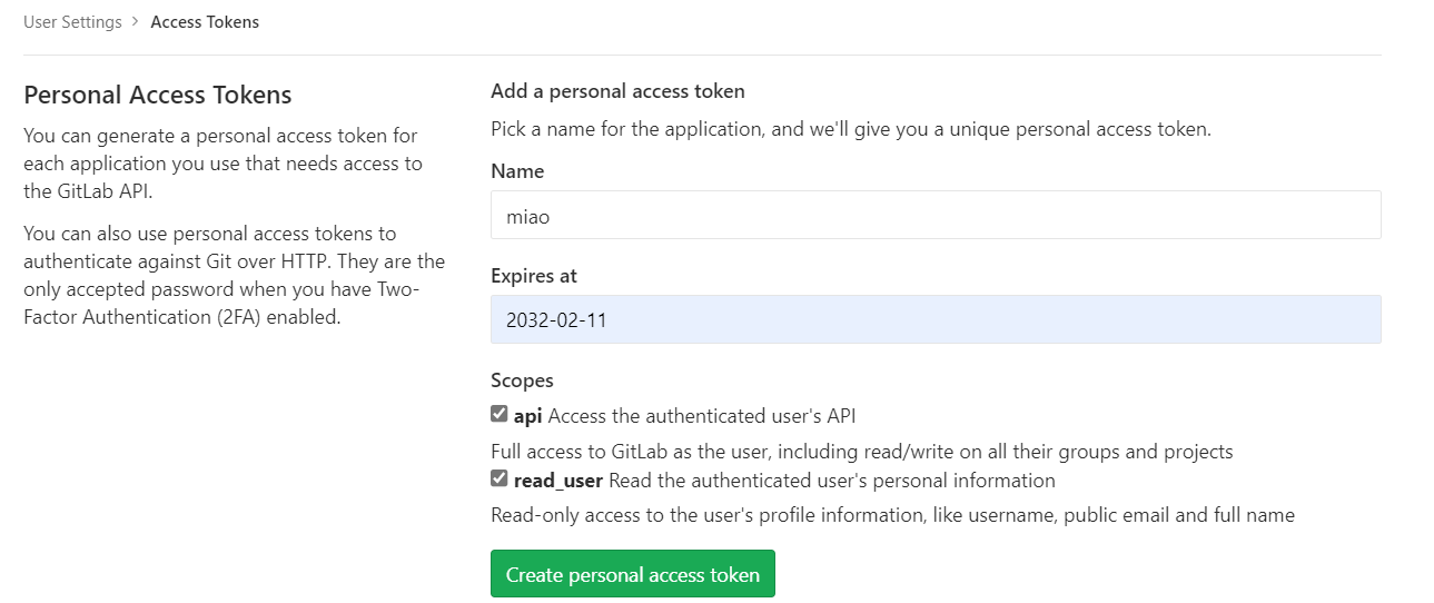 gitlab 使用accesstoken拉取代码_gitlab access token-CSDN博客