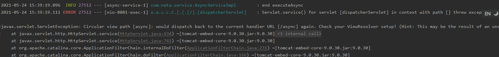 解决：javax.servlet.ServletException: Circular view path []: would dispatch back to the current ...