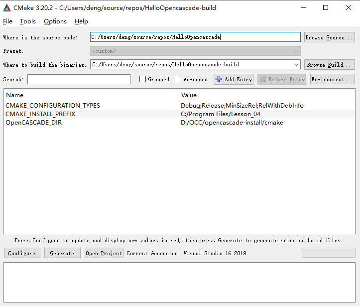 OpenCASCADE:如何快速配置自己的OpenCASCADE项目_vs2019 + cmake 编译 opencascade-CSDN博客
