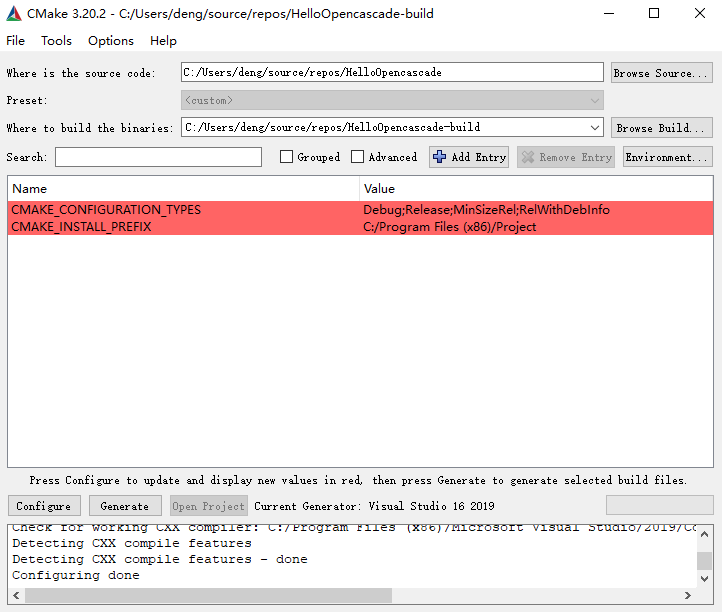 OpenCASCADE:如何快速配置自己的OpenCASCADE项目_vs2019 + cmake 编译 opencascade-CSDN博客