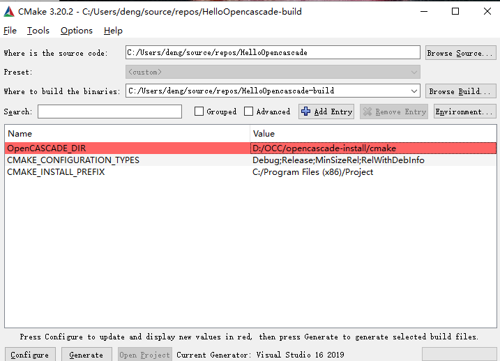 OpenCASCADE:如何快速配置自己的OpenCASCADE项目_vs2019 + cmake 编译 opencascade-CSDN博客