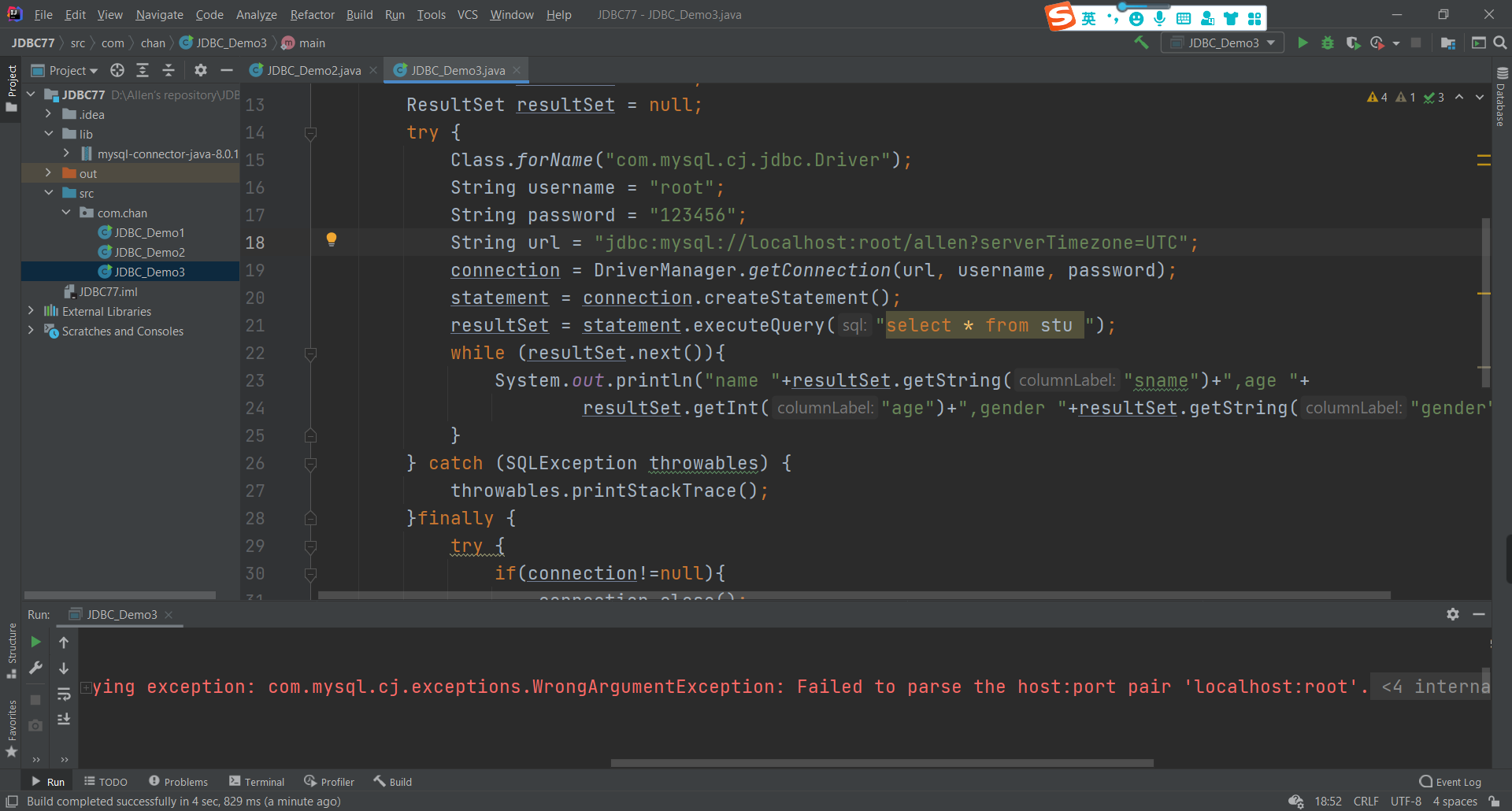 JDBC连接问题集锦_failed to parse the host:port pair-CSDN博客
