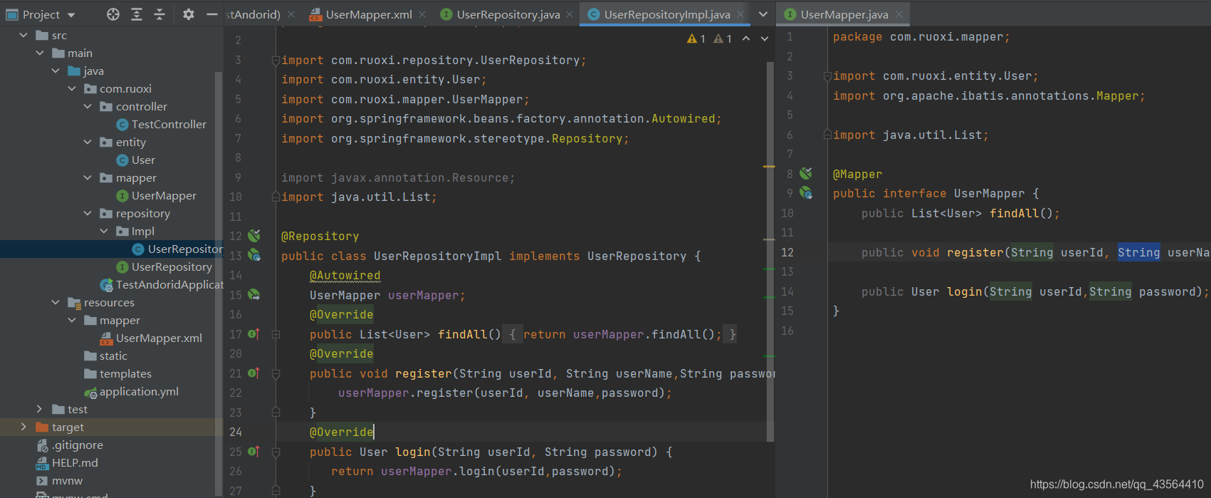 Andorid前端springboot后端mysql一个登录注册小案例的实现android Springboot Mysql Csdn博客