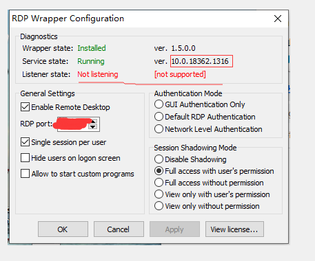 解决win10上“RDP Wrapper里的Not supported“问题_rdpwrap not supported-CSDN博客