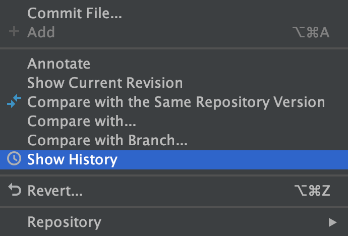 idea git 右键 show history 为灰色（已解决）_idea 无法在类中使用右键查看history-CSDN博客