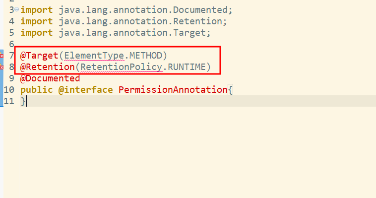 ElementType.TYPE、RetentionPolicy.RUNTIME 添加注解报错_@retention(retentionpolicy.runtime) @target ...