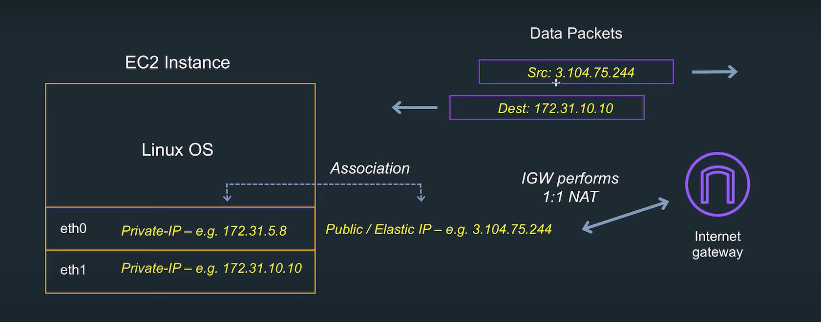 AWS EC2 instance IP网络 - Private/Public/Elastic IP address_aws eth0地址-CSDN博客