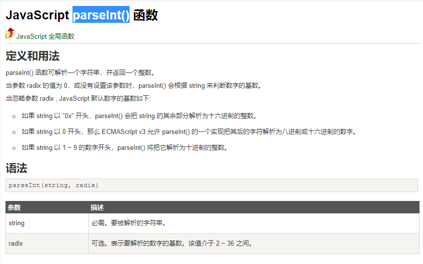 js中parseInt()第二个参数_parseint第二个参数-CSDN博客