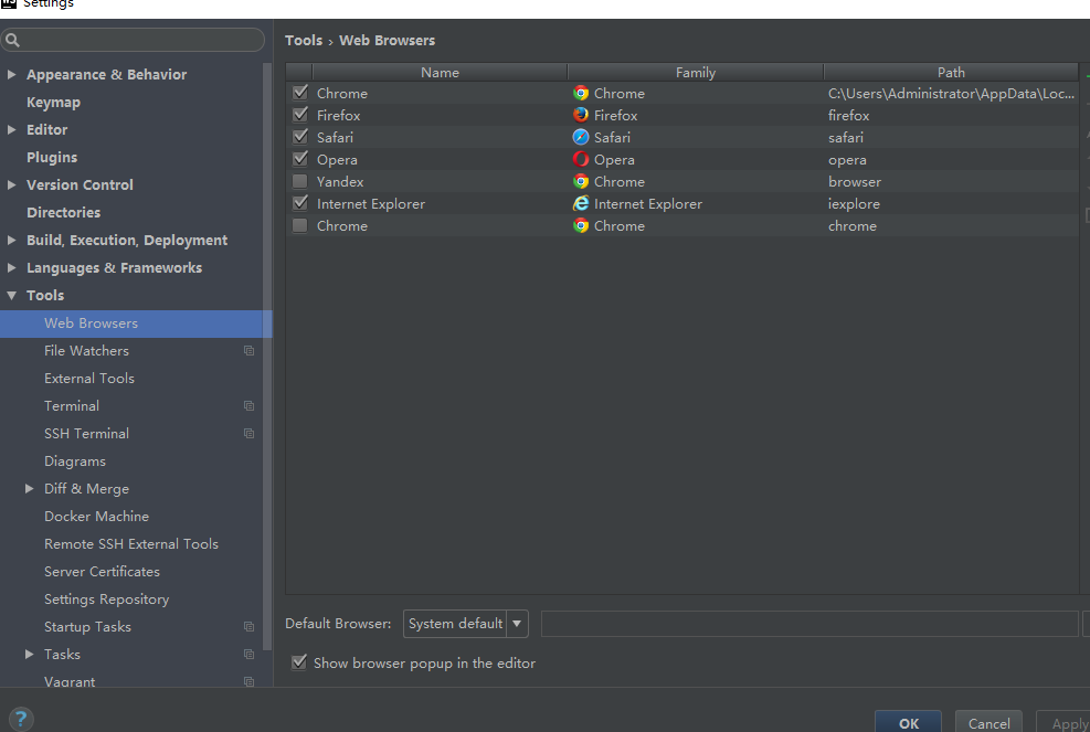 Webstorm出现Chrome文件找不到，浏览器不能运行的问题解决方案_webstorm编辑器打不开谷歌浏览器启提示应用程序的并行配置不正确csdn-CSDN博客