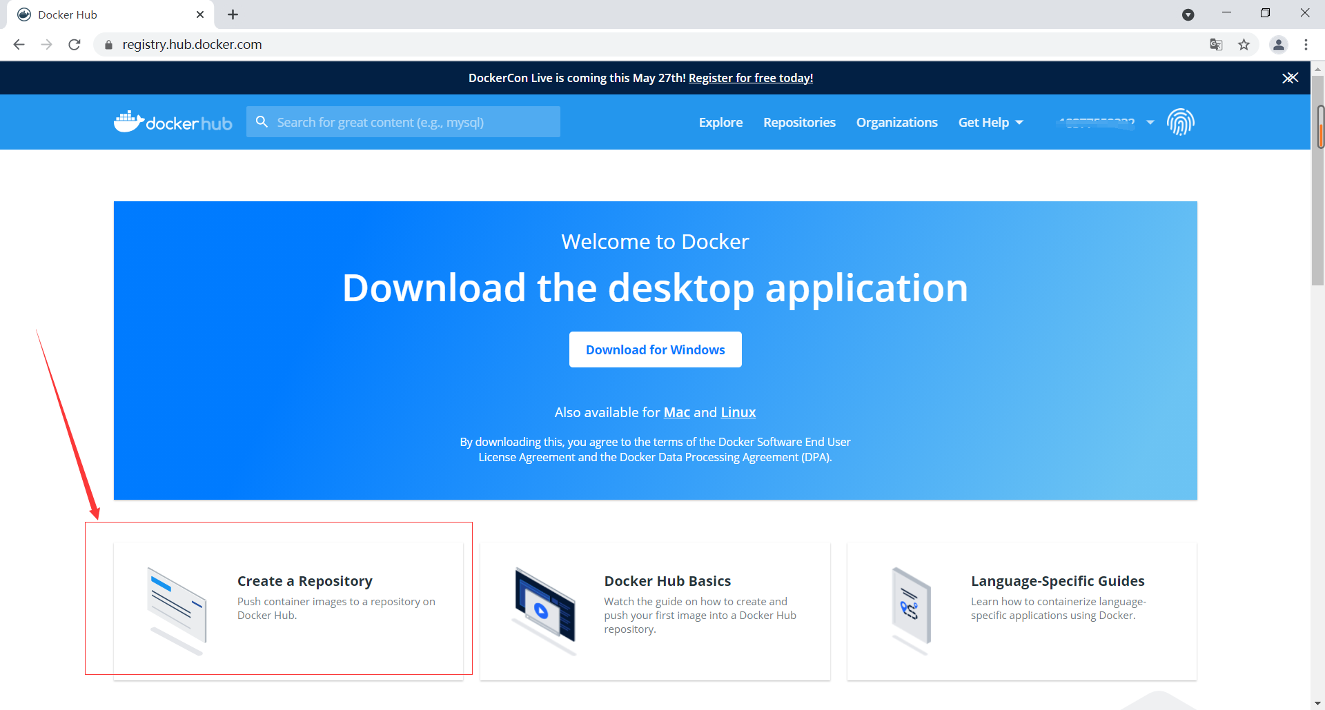 如何在Docker Hub新建账号并上传docker镜像到Docker Hub仓库中（详细图文介绍）_register.hub.docker ...