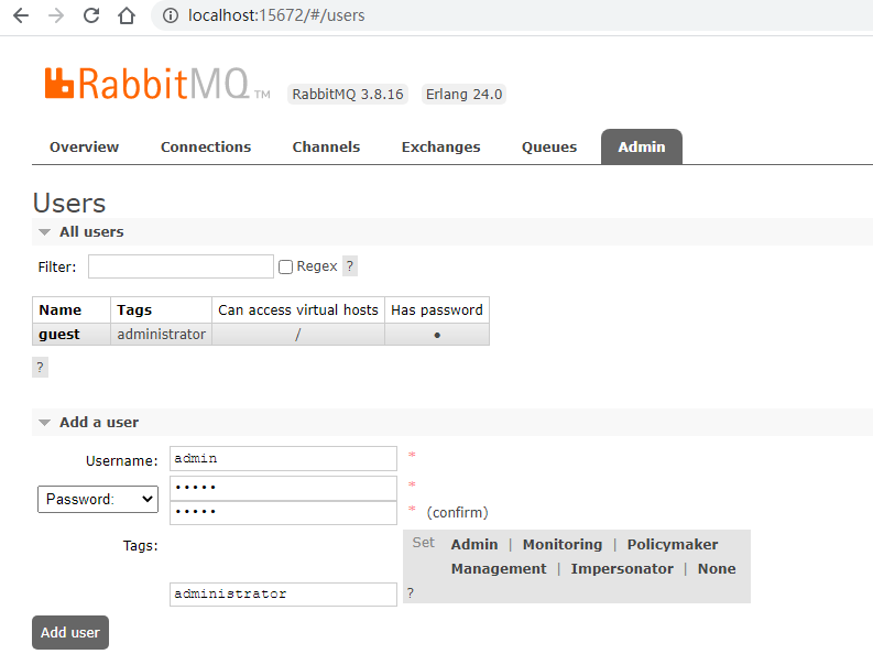 Erlang24.0+RabbitMQ3.8.16安装及配置_rabbit 3.8.16 需要erlanng-CSDN博客