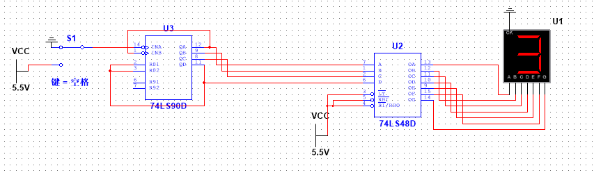用74LS90完成8421BCD码8进制计数器，并用数码管显示_8421数码管显示_weixin_51428672的博客-CSDN博客