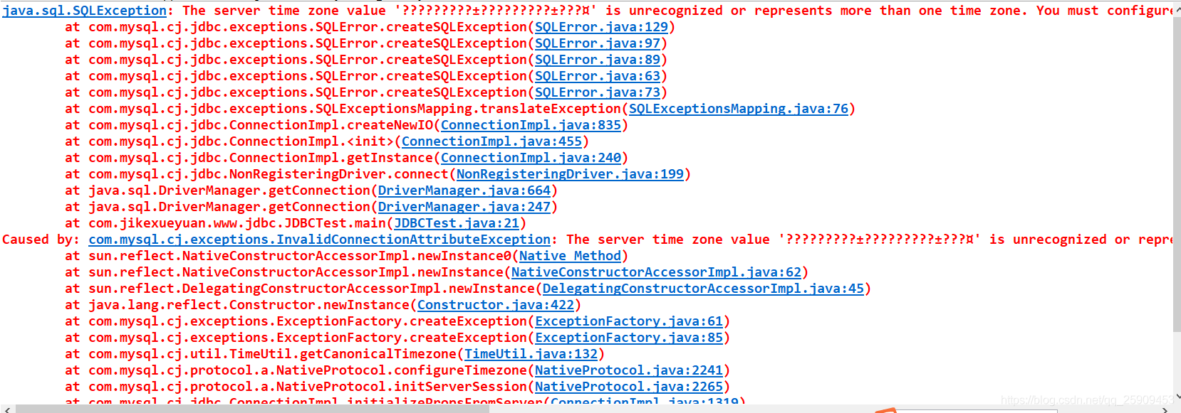 mysql 连接错误The server time zone value ??????????-CSDN博客