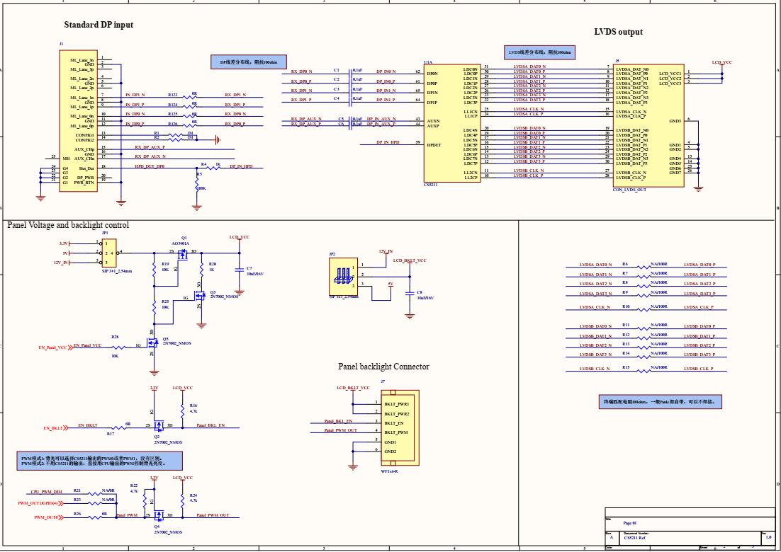 CH7511|LT7211|PS8625替代方案--Capstone CS5211AN 设计EDP转LVDS优势方案原理图+PCB板设计_ch7511刷资料-CSDN博客