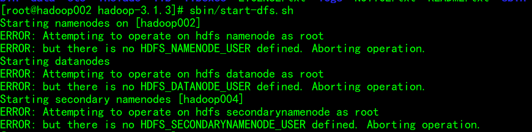 Hadoop 在 root 账户下启动报错_root对hadoop授权后,以root用户无法启动hdfs集群,是什么原因-CSDN博客