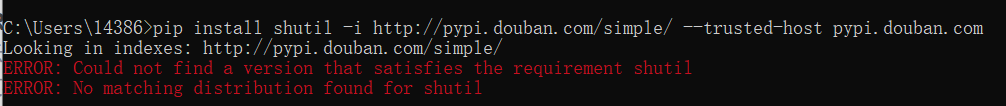 python关于shutil库的安装_no matching distribution found for shutil-CSDN博客