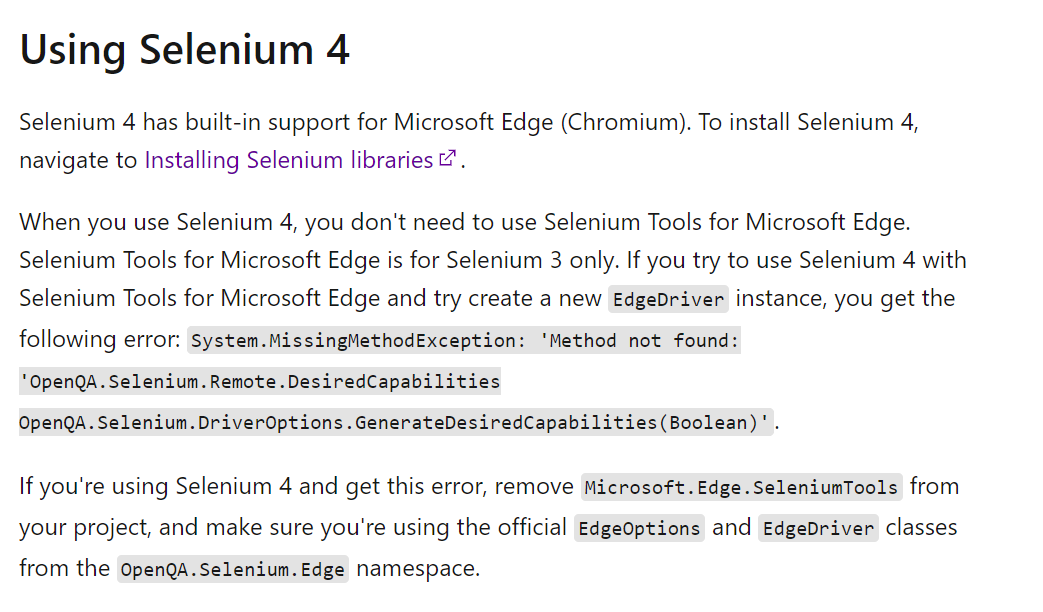 关于Selenium3在MicrosoftEdge浏览器中出现的问题_new edgeoptions()_怦然心动CC的博客-CSDN博客