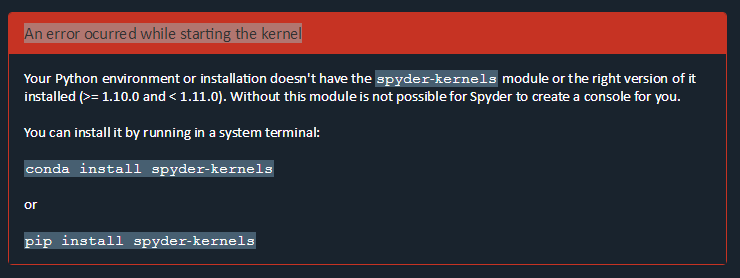 Spyder启动报错 An Error Ocurred While Starting The Kernel Csdn博客