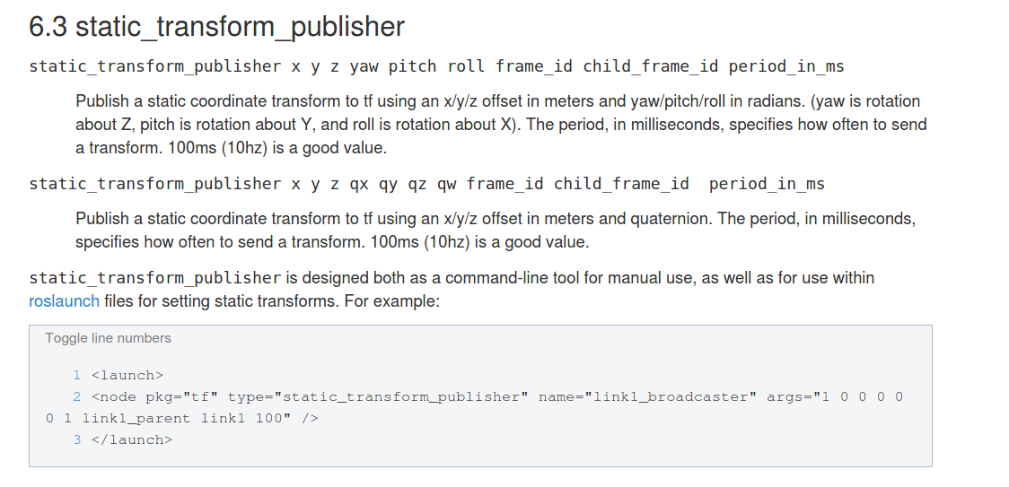 ros launch文件中的tf节点的参数_launch tf-CSDN博客