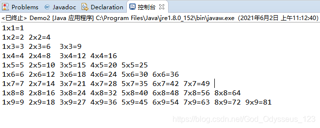 Java打印九九乘法表,实现了每一列都对齐的效果编写九九乘法表程序要求每一列对齐 Csdn博客