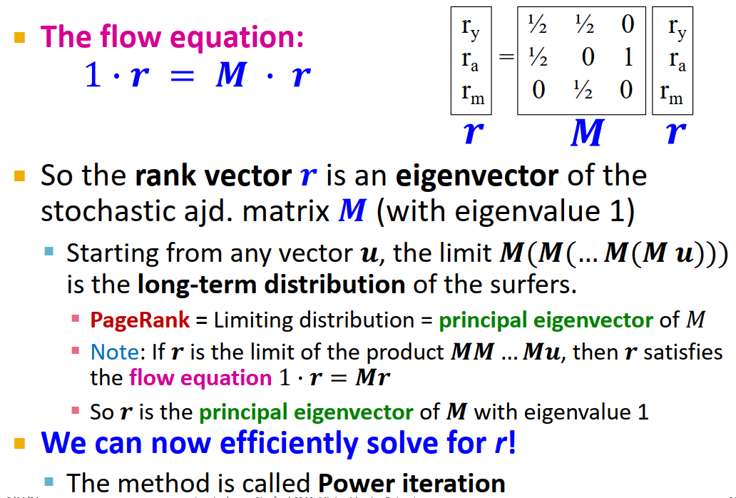 cs224w（图机器学习）2021冬季课程学习笔记4 Link Analysis: PageRank (Graph as Matrix)_link analysis算法-CSDN博客
